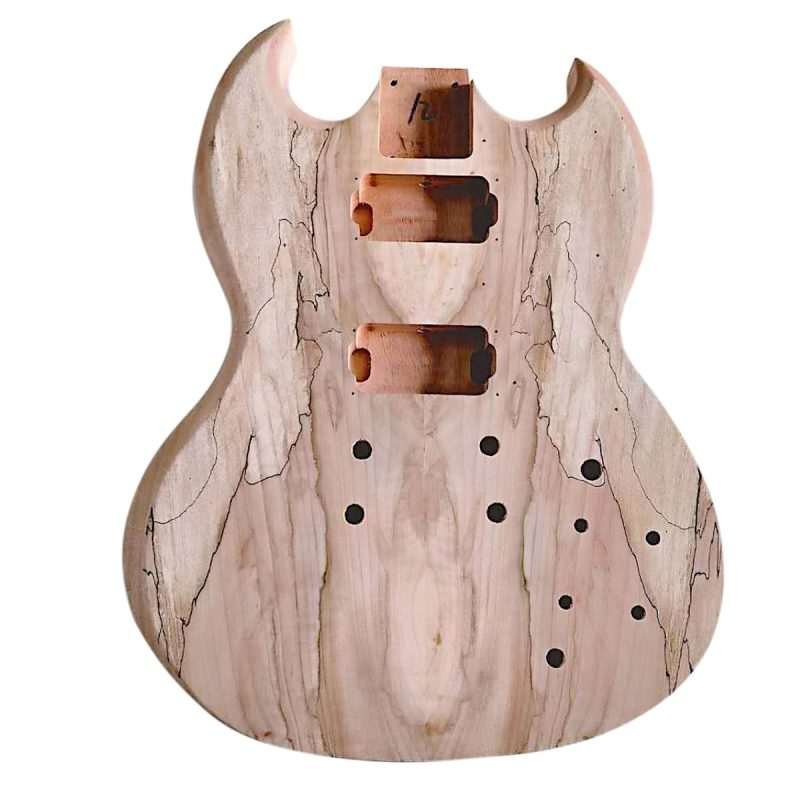 Electric Guitar DIY Kit Mahogany Neck and Body, SG515 Spalted Maple ...